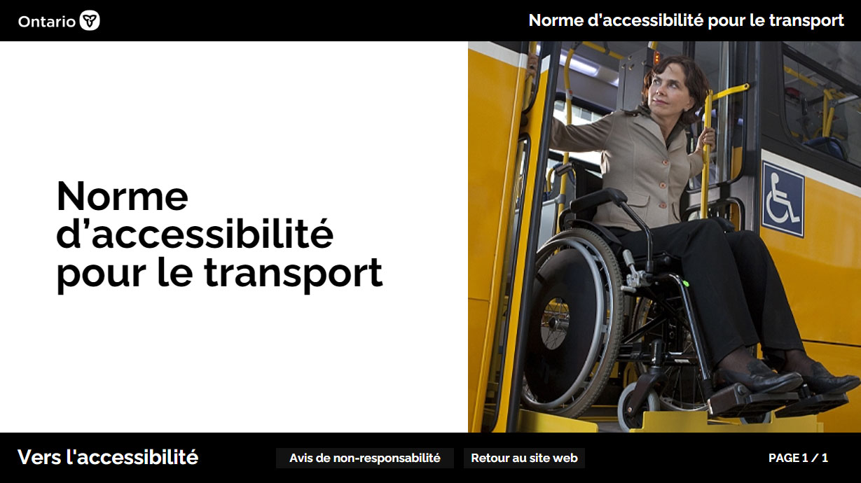 Norme d’accessibilité pour le transport